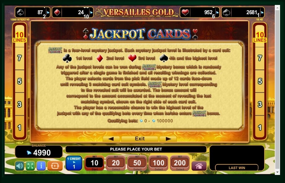 Versailles Gold slot gratis, RTP 96.09 - NlCasinospot